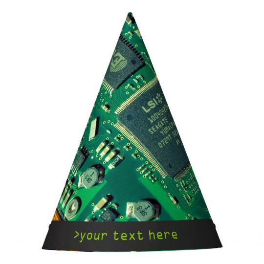 PCB board, electronic parts and printed circuit Party Hat | Zazzle.com