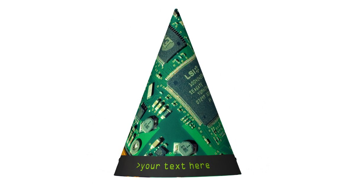 PCB board, electronic parts and printed circuit Party Hat | Zazzle