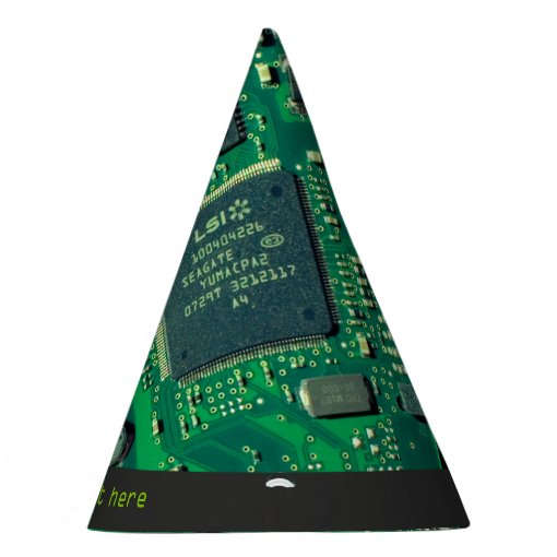 PCB board, electronic parts and printed circuit Party Hat | Zazzle