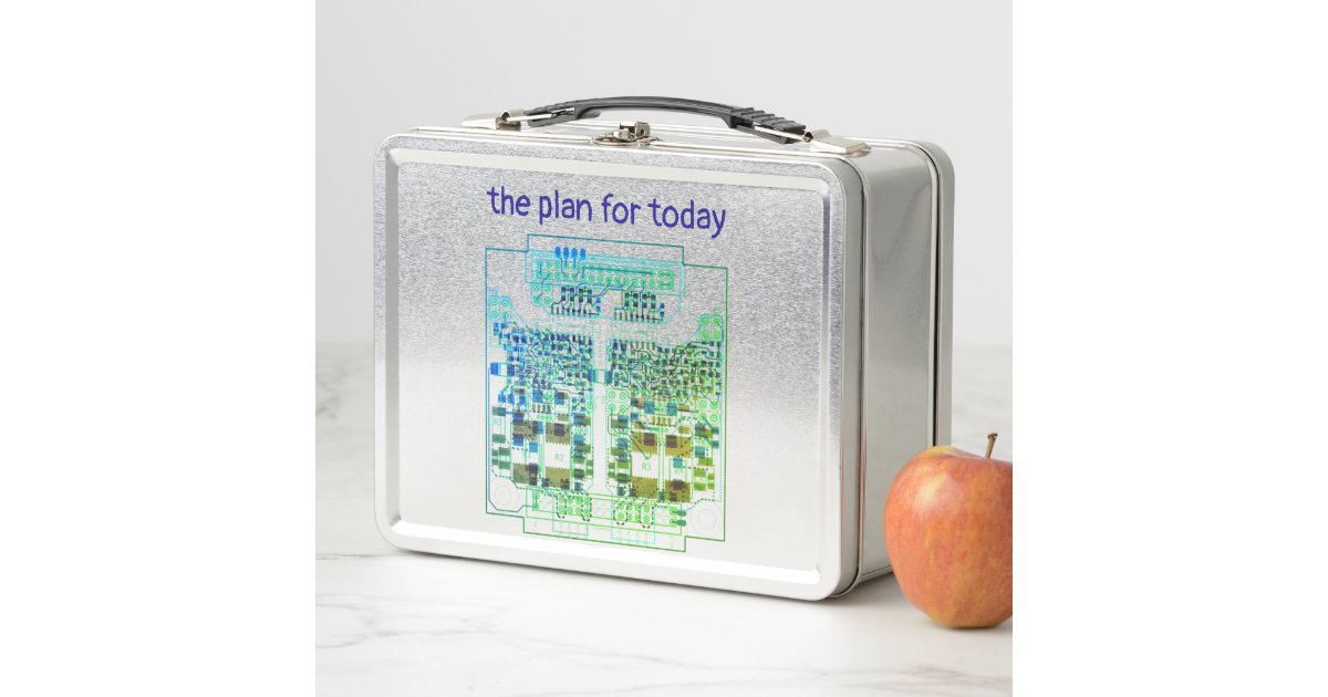 PCB Printed Circuit Board Board Design with Plan Metal Lunch Box | Zazzle