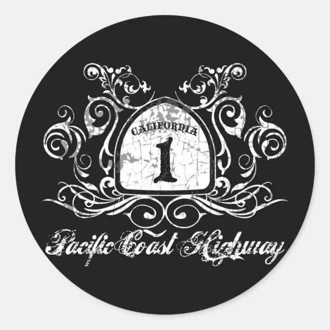 PCH Highway Sign Classic Round Sticker | Zazzle