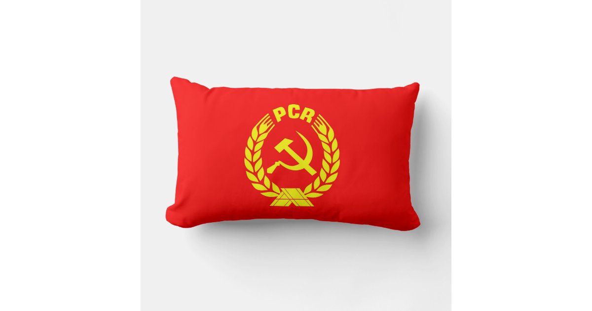 pcr old romanian communist party flag pillow | Zazzle