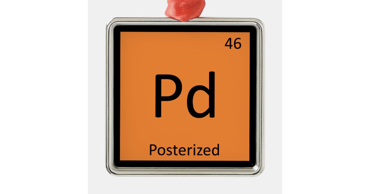 Pd - Posterized Meme Chemistry Periodic Table Metal Ornament | Zazzle