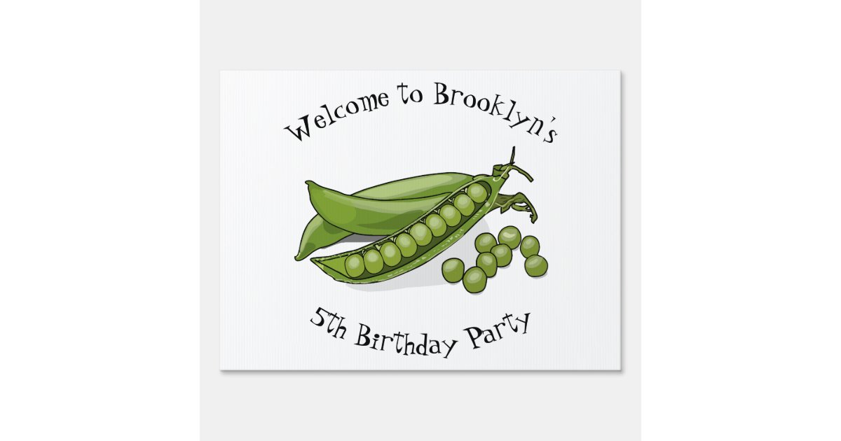 Pea cartoon illustration sign | Zazzle