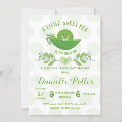 Pea in a Pod Baby Shower Invitations for Baby Boy | Zazzle