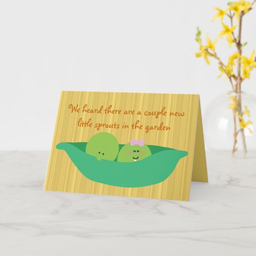 Pea Pod Pals New Twin Babies Congratulations Card | Zazzle