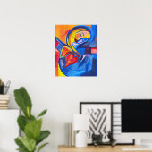 "Peace" Abstract Art Portait Painting Poster | Zazzle