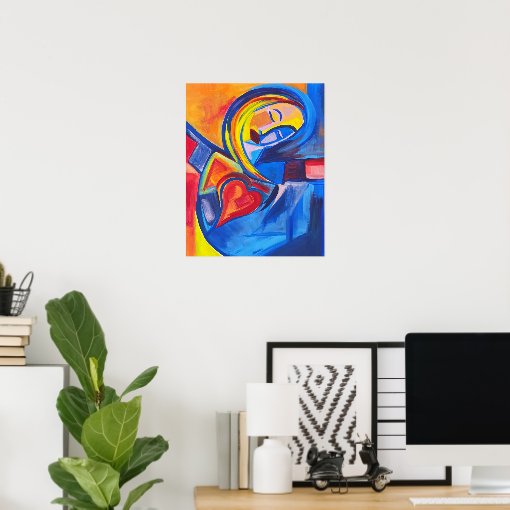 "Peace" Abstract Art Portait Painting Poster | Zazzle