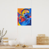 "Peace" Abstract Art Portait Painting Poster | Zazzle