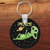 Peace Alien Key Chain | Zazzle
