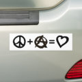 Peace + Anarchy = Love Bumper Sticker | Zazzle