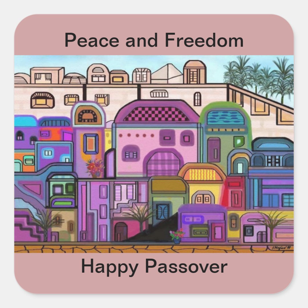 Peace and Freedom Passover Stickers | Zazzle