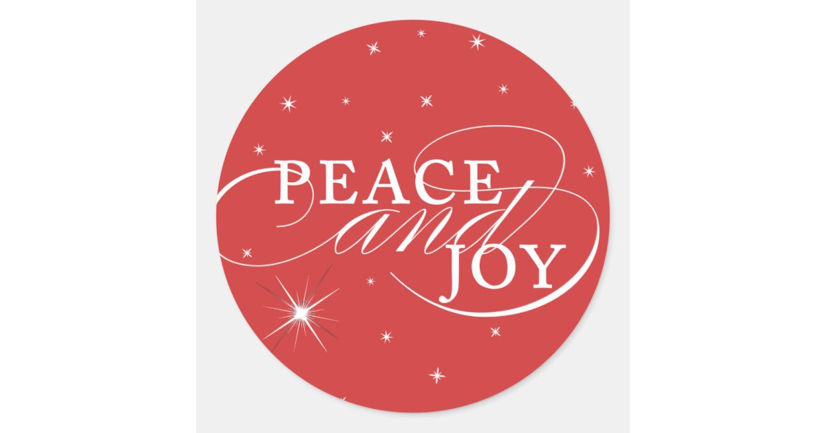 Peace and Joy Holiday Sticker | Zazzle