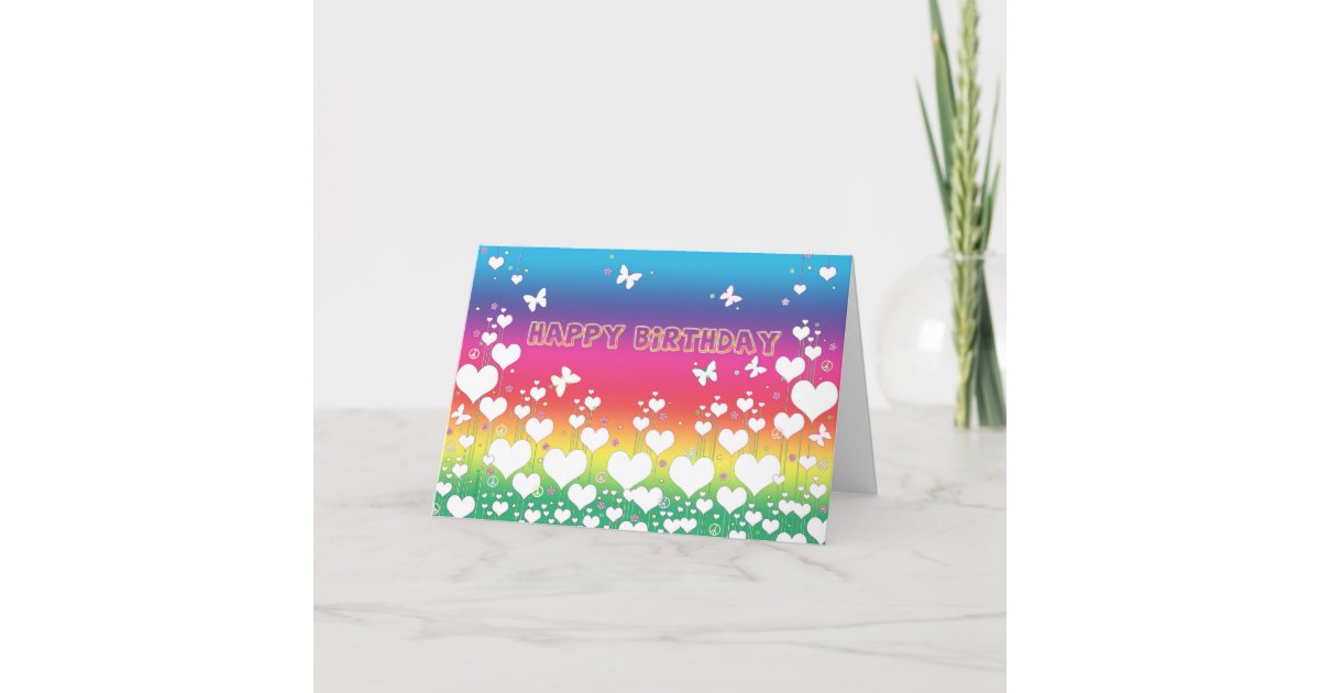 Peace and Love Birthday Card | Zazzle
