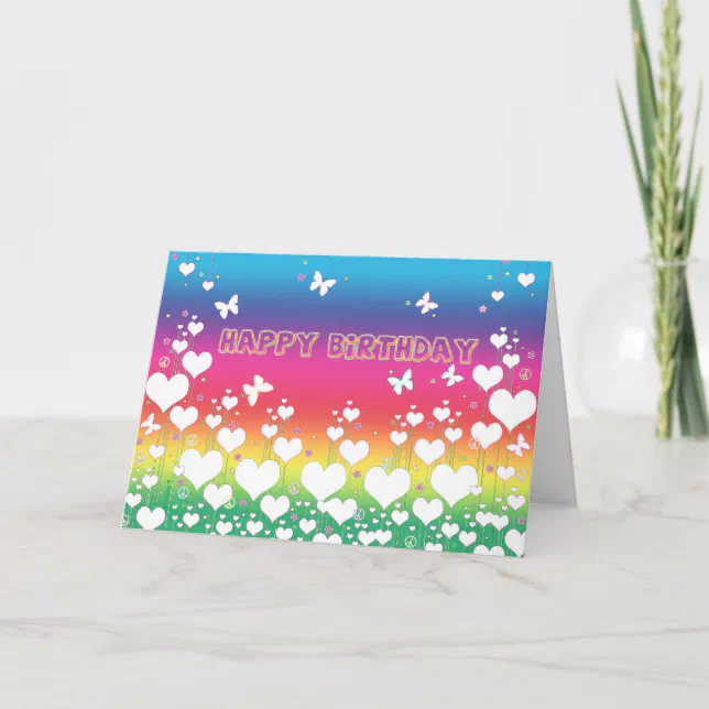 Peace and Love Birthday Card | Zazzle