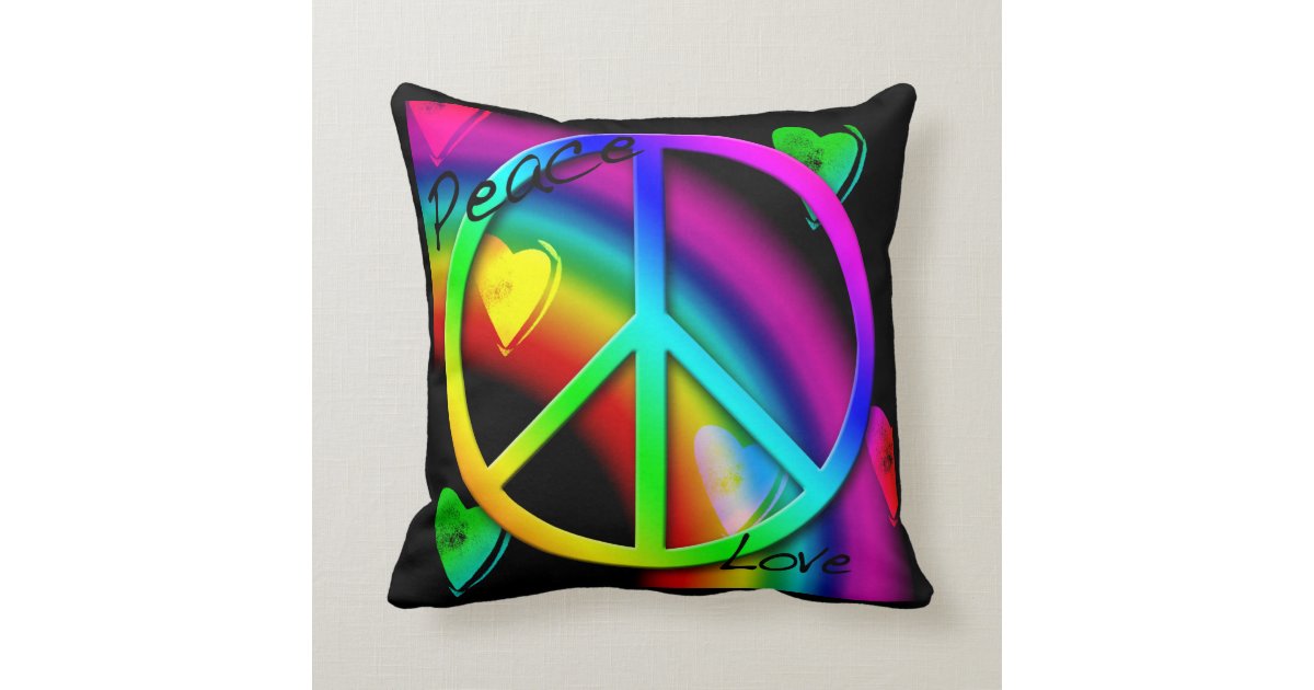 Peace and Love Pillow | Zazzle.com