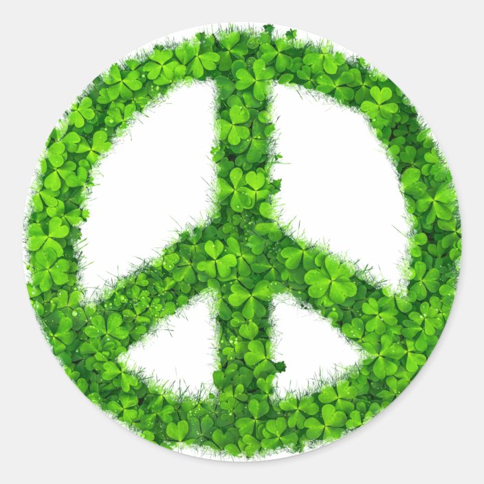 Peace and Luck Round Sticker | Zazzle.com