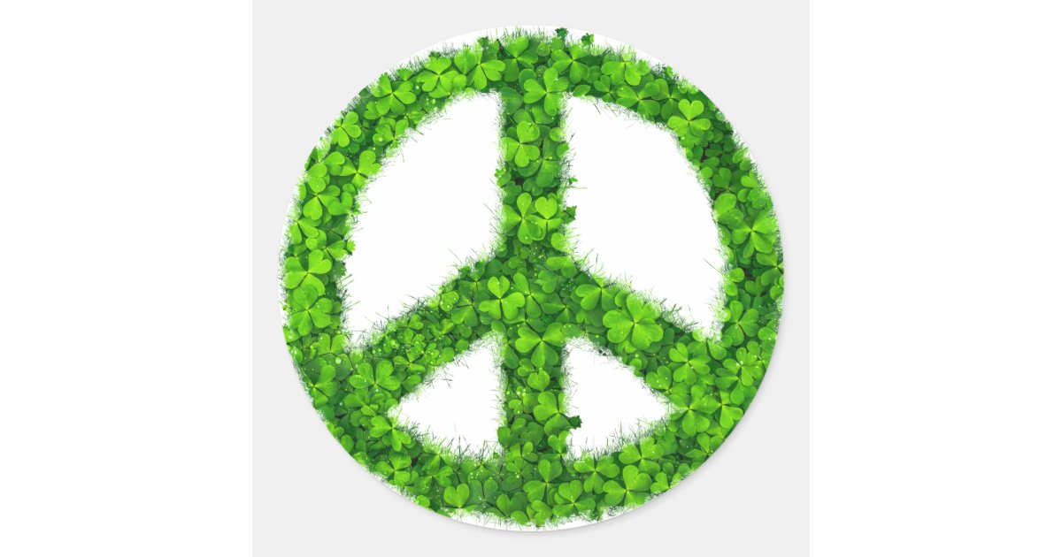 Peace and Luck Round Sticker | Zazzle