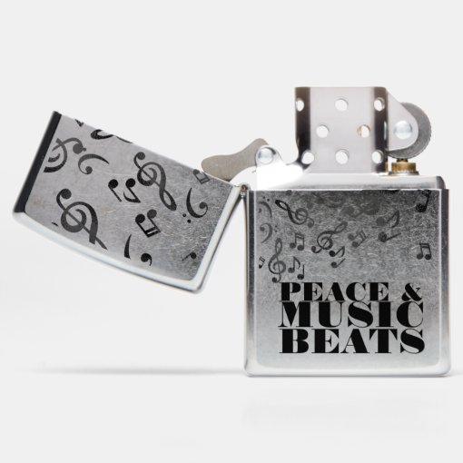 Peace and Music Zippo Lighter | Zazzle