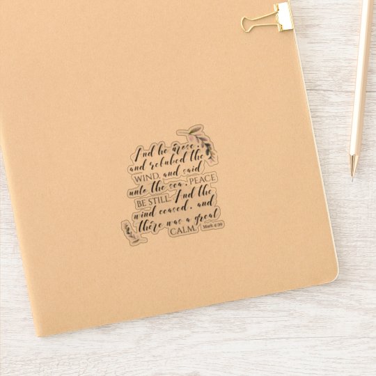 Peace Be Still Bible Verse Sticker | Zazzle.com