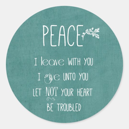 Peace Bible Verse Classic Round Sticker | Zazzle.com