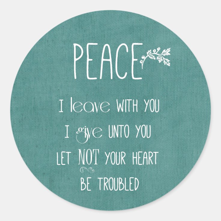 Peace Bible Verse Classic Round Sticker | Zazzle