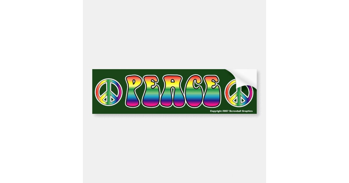 Peace Bumper Sticker | Zazzle