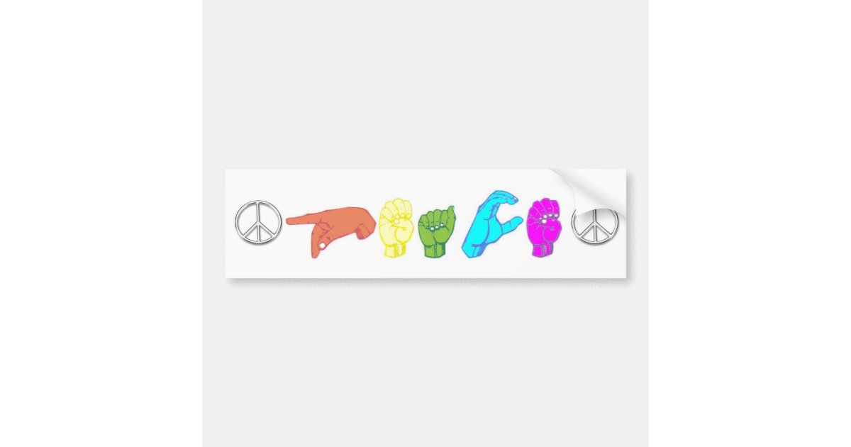 Peace Bumper Sticker | Zazzle