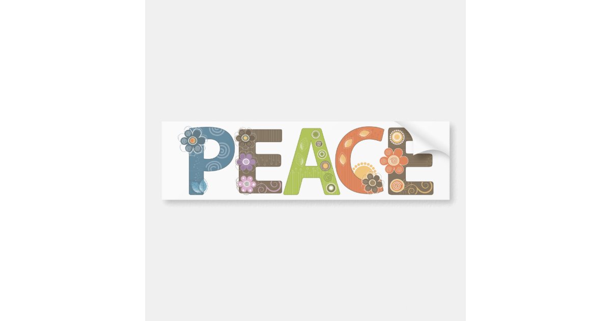 Peace Bumper Sticker | Zazzle