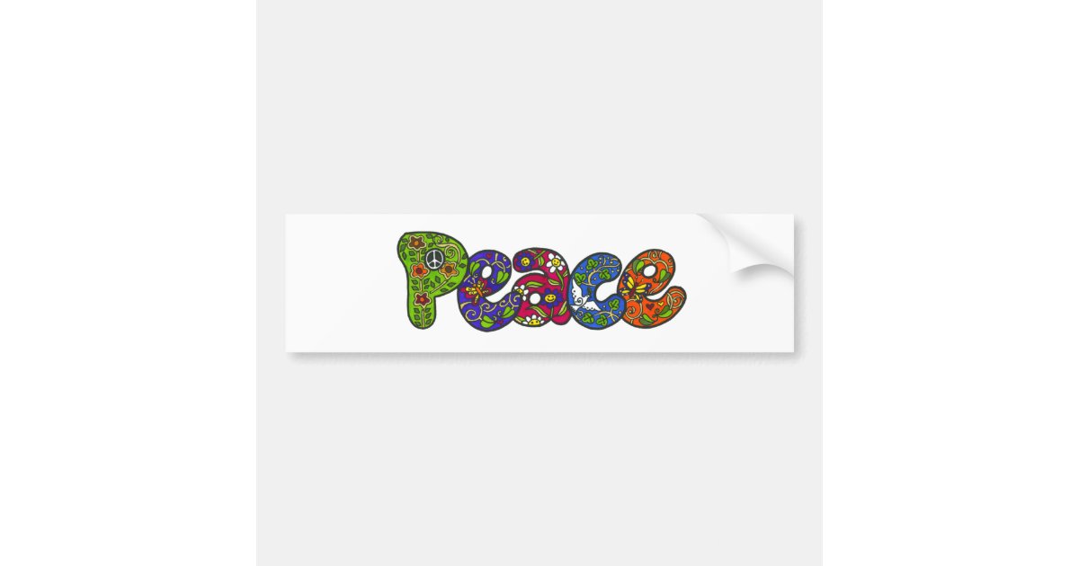 Peace Bumpersticker Bumper Sticker | Zazzle