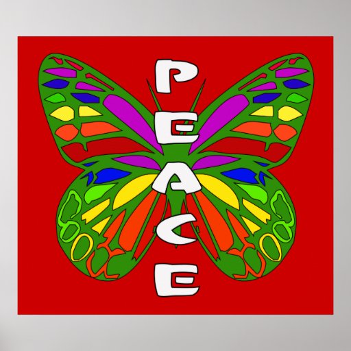 Peace Butterfly Print | Zazzle