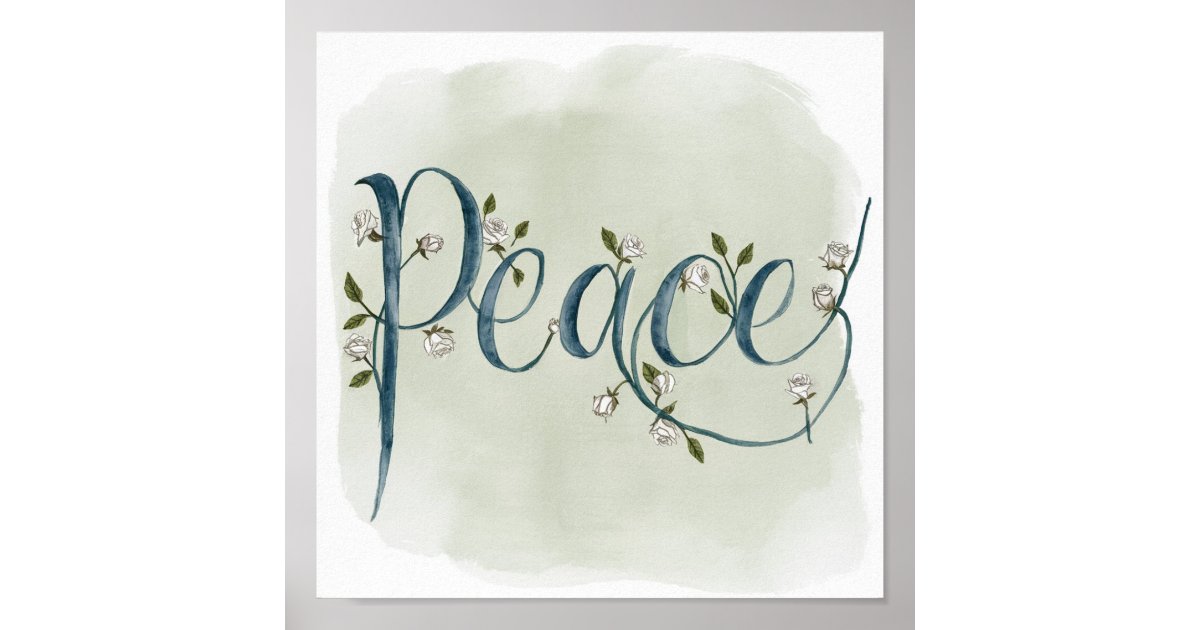 Peace Calligraphy Poster | Zazzle