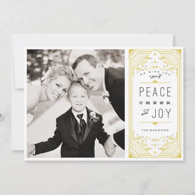 Peace Cheer Joy Holiday Photo Card | Zazzle