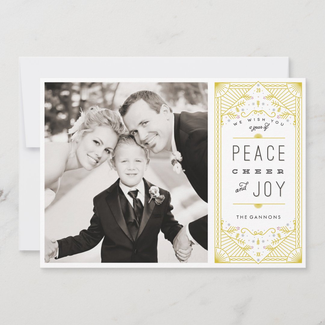 Peace Cheer Joy Holiday Photo Card | Zazzle