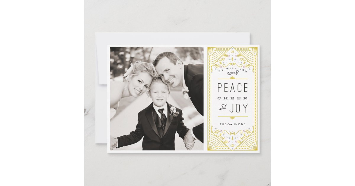 Peace Cheer Joy Holiday Photo Card | Zazzle