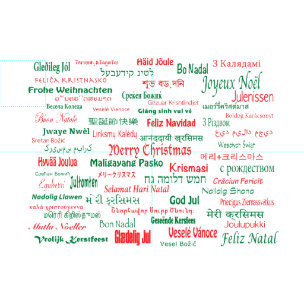 Peace Coexist Happy Merry Christmas Many Languages Fabric | Zazzle
