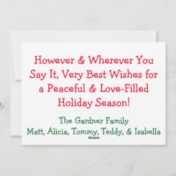 Peace Coexist Happy Merry Christmas Many Languages Holiday Card | Zazzle