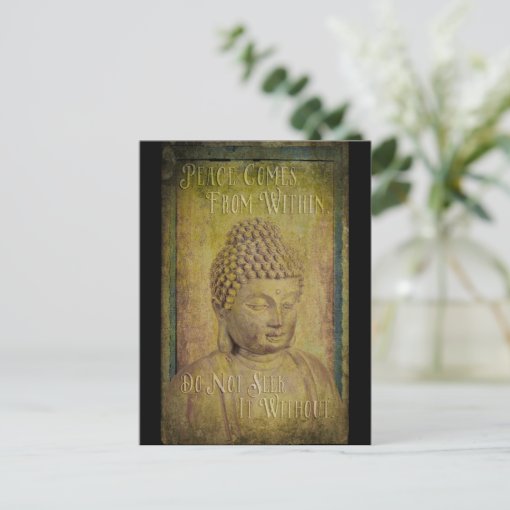 Peace Comes from Within Buddha Quote Postcard | Zazzle
