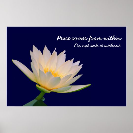 Peace Comes from Within Poster | Zazzle.com