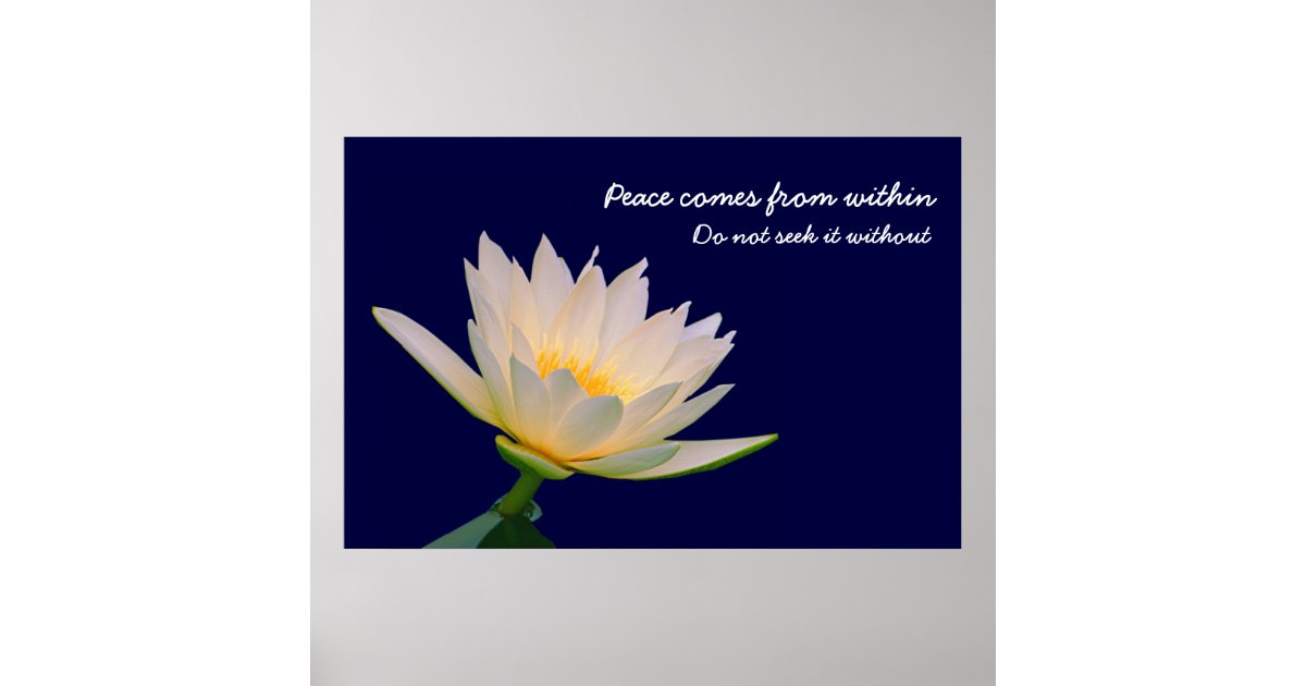 Peace Comes from Within Poster | Zazzle