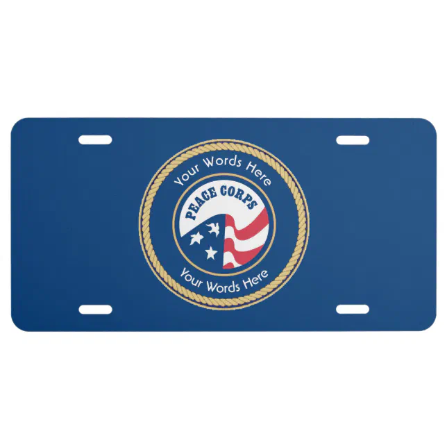 Peace Corps Universal Rope Shield License Plate | Zazzle