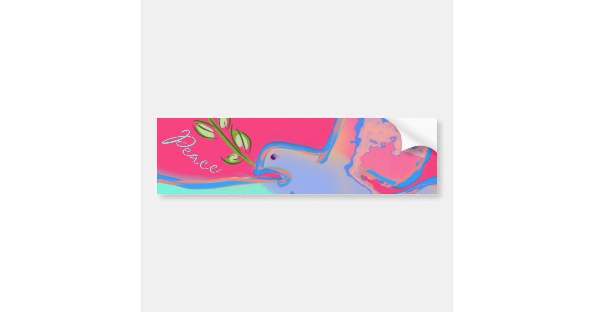 Peace dove, no war hot pink bumper sticker | Zazzle