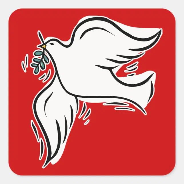 Peace Dove Square Sticker | Zazzle
