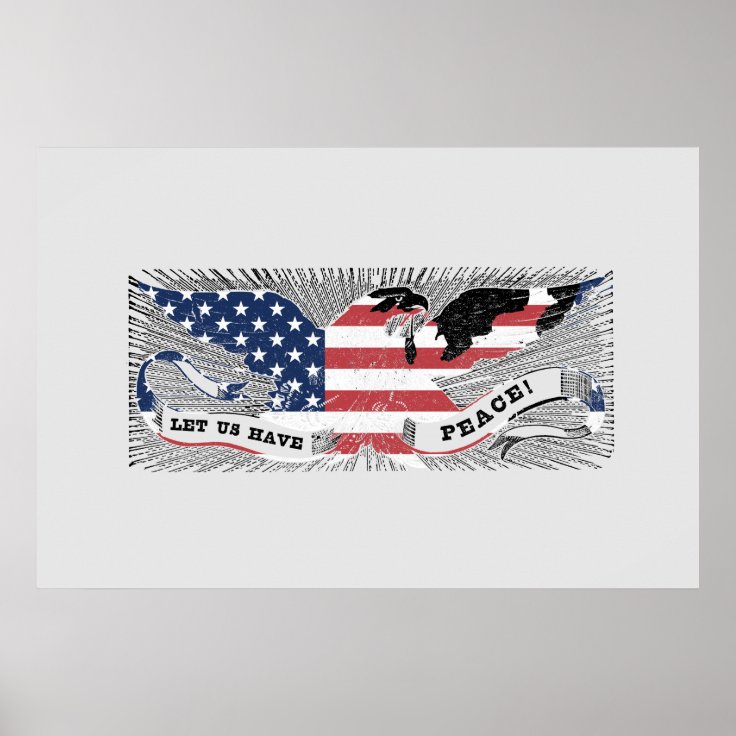 Peace Eagle Americana Patriotic Art Poster | Zazzle