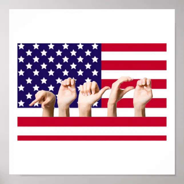 Peace Flag in ASL Poster | Zazzle