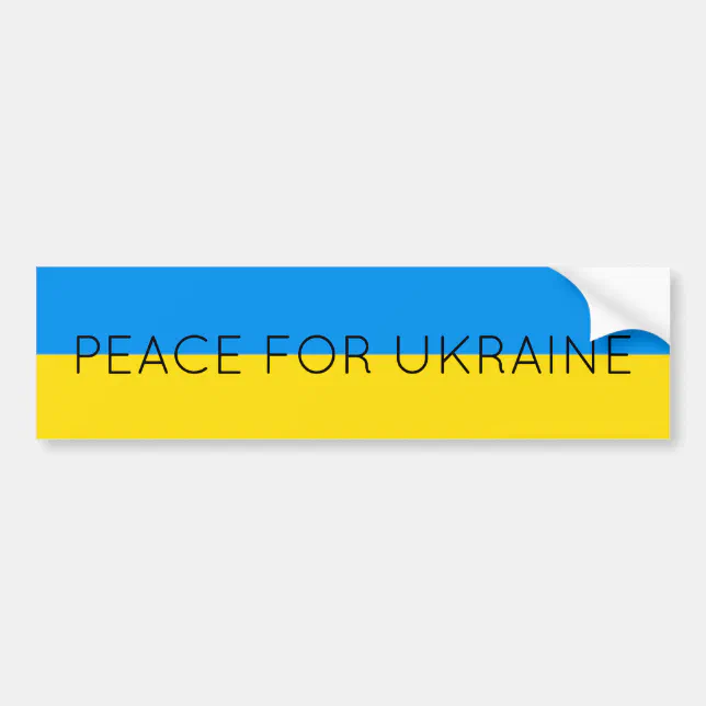 Peace For Ukraine Simple Minimal Ukrainian Flag Bumper Sticker | Zazzle