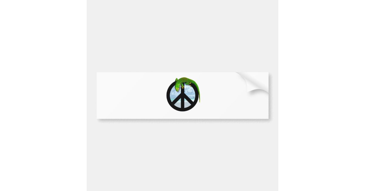 PEACE GECKO BUMPER STICKER | Zazzle