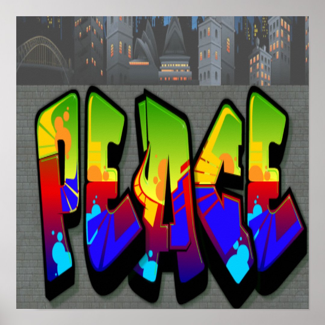 Peace Graffiti Poster | Zazzle