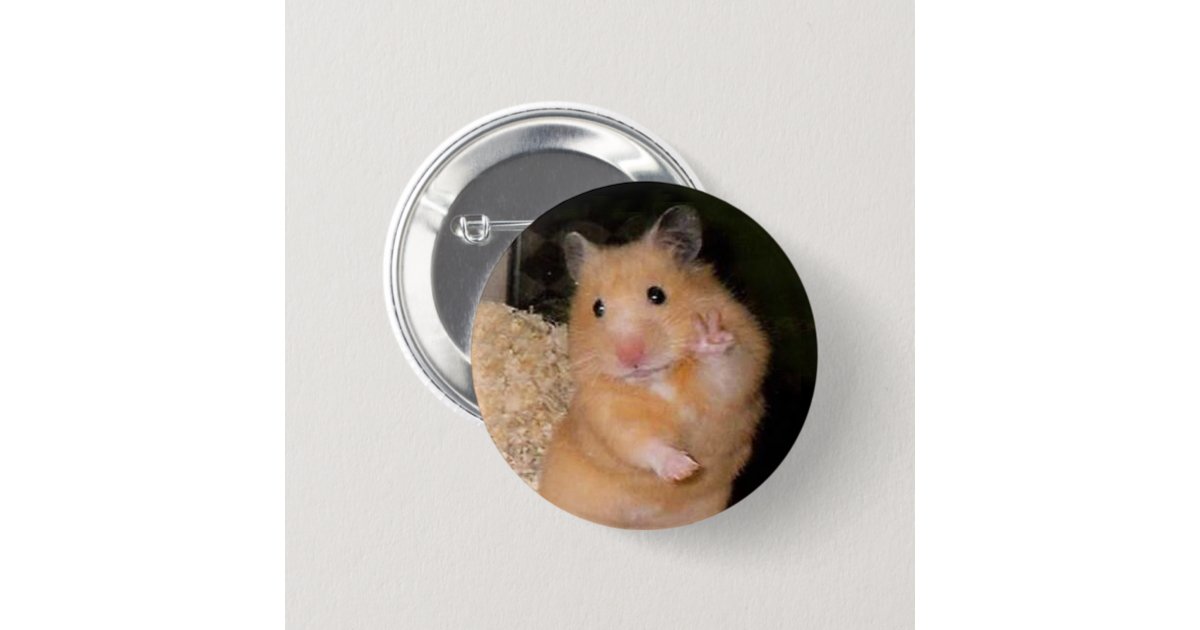 Peace Hamster Meme Pin Button | Zazzle