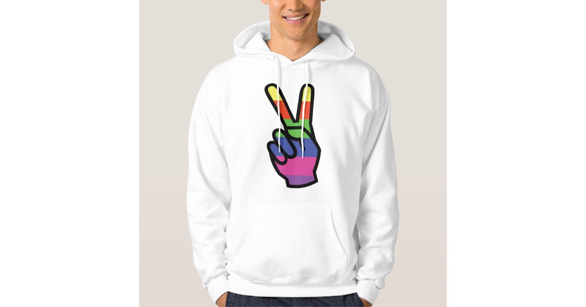 Peace hand sign hoodie | Zazzle